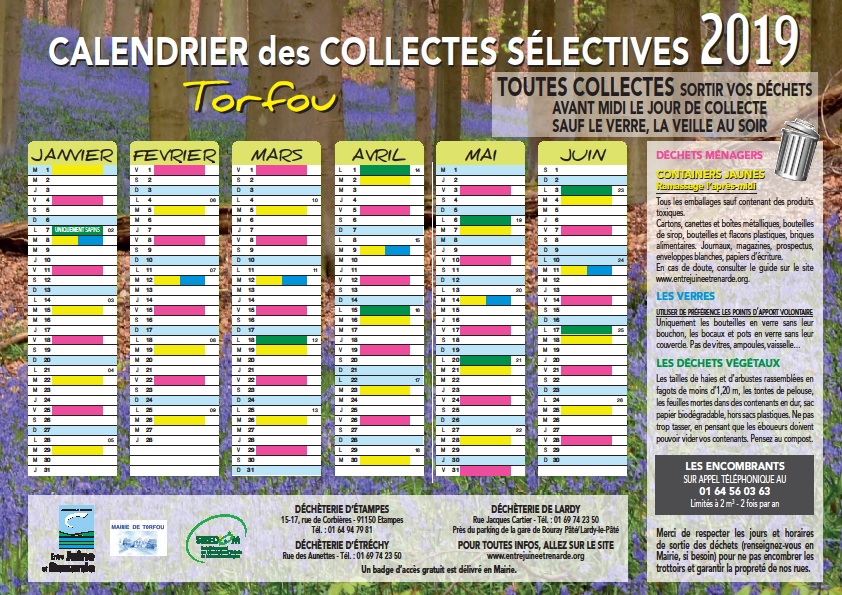 Calendrier des collectes sélectives